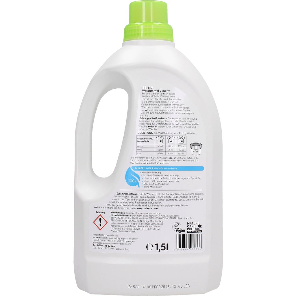 Sodasan Lime Color Laundry Detergent - Ecosplendo Online Shop International