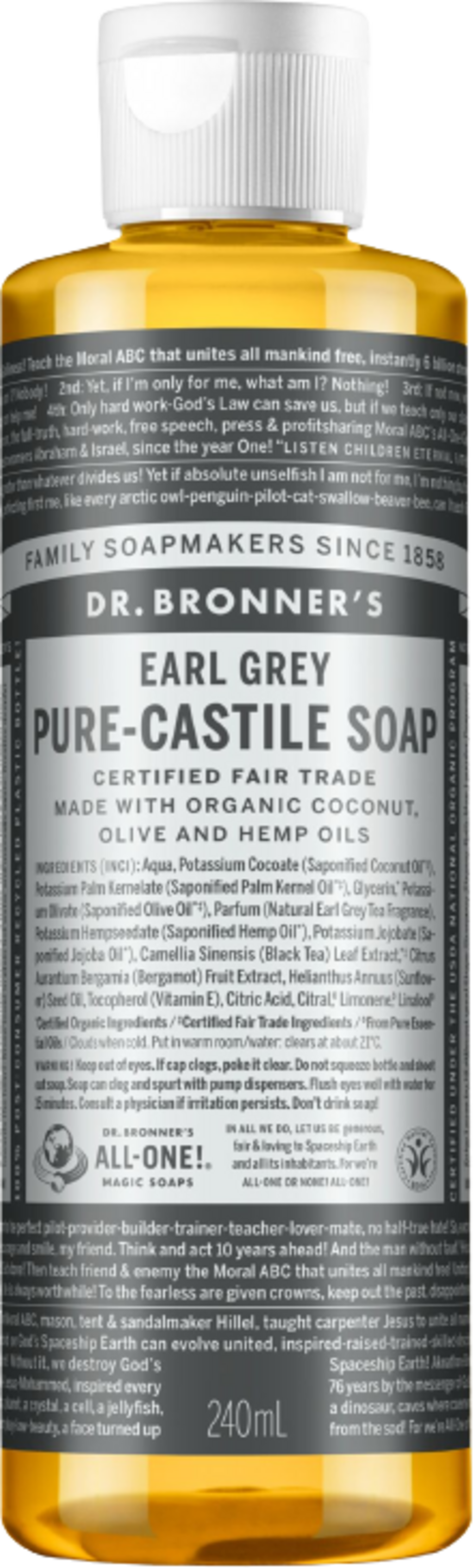 Dr. Bronner's 18-in-1 Natural Soap - Earl Grey - Ecosplendo Online Shop ...