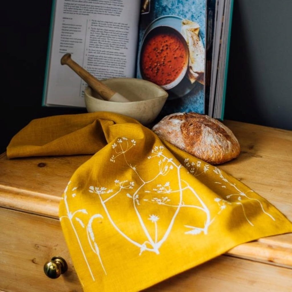 Helen Round Leinen Geschirrtuch - Hedgerow Design - Ecosplendo Onlineshop