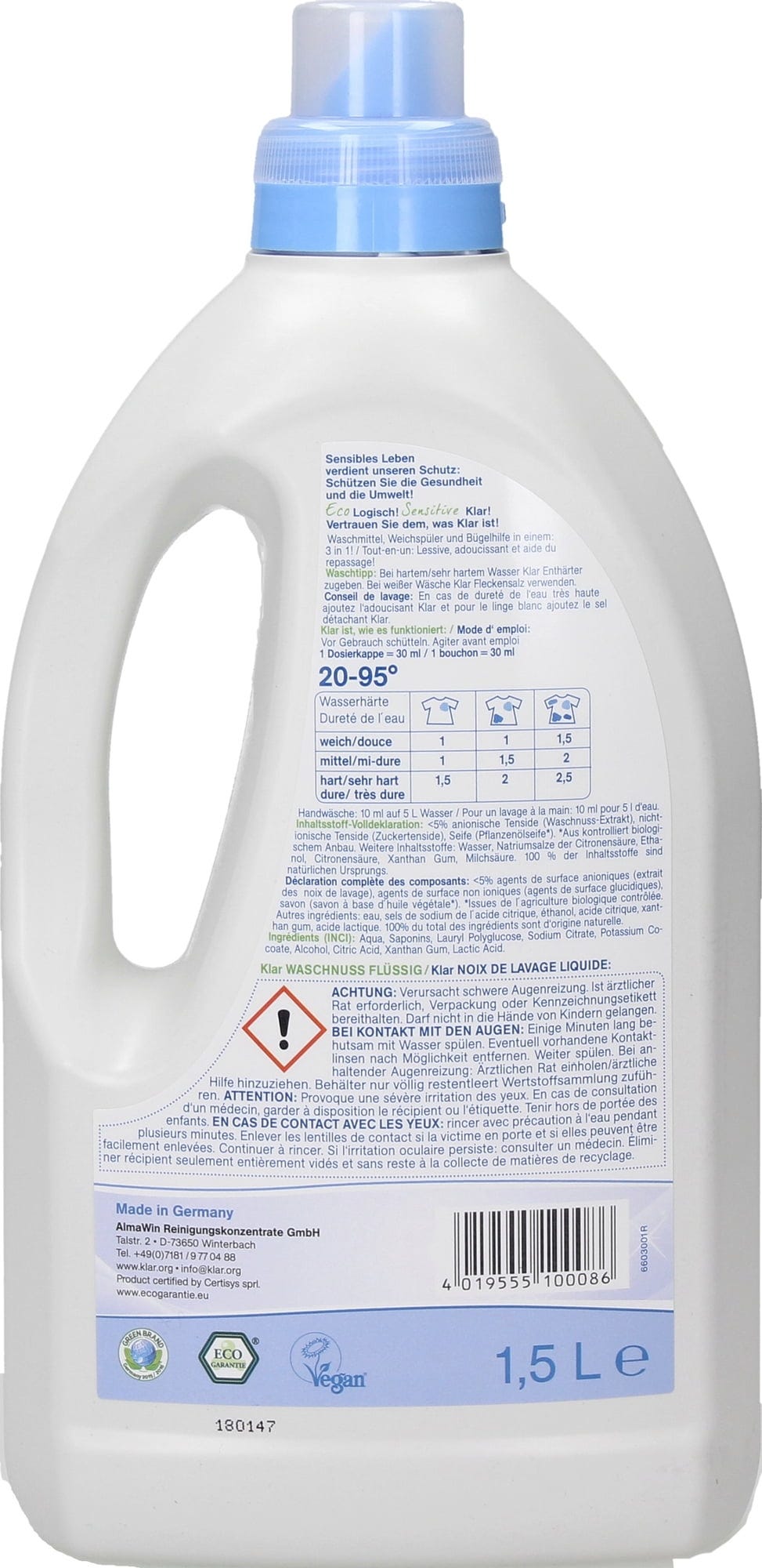 Klar Soapnuts Liquid Detergent - Ecosplendo Online Shop International