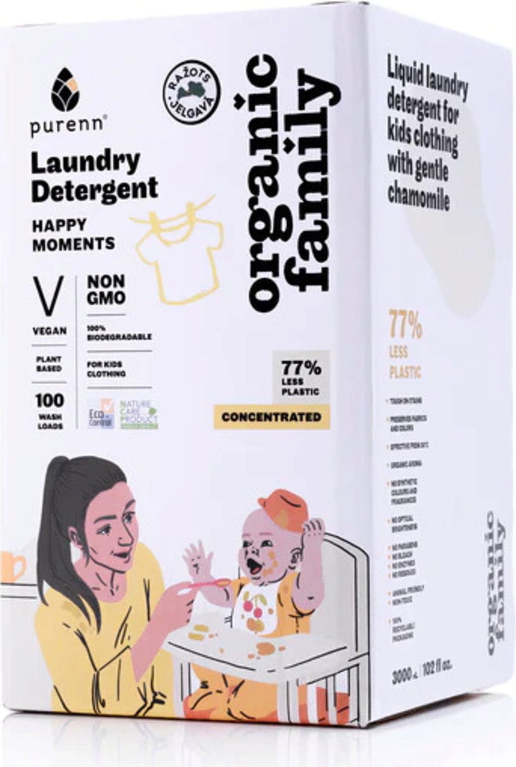 purenn organic family Detergent do prania w płynie Happy Moments, 3 l ...